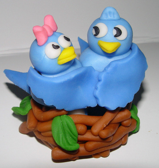 Fondant Love Birds Nest Cake Topper- Fall Save Up To 35% Off Your Order ...